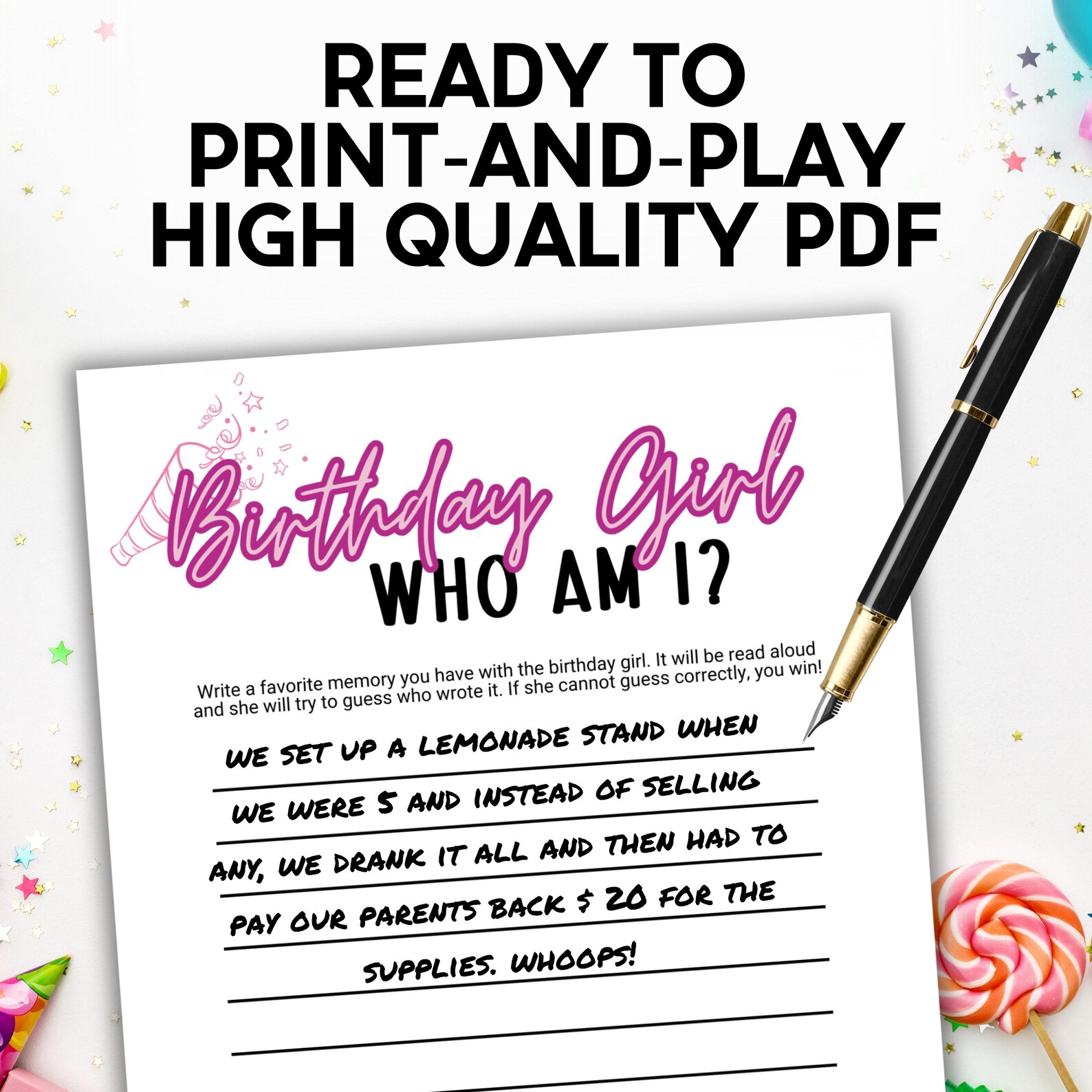 Guess the Guest Birthday Girl Edition, A Memorable Moments Who Am I ...