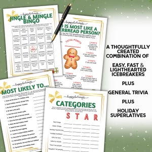 Holiday Office Party Games Bundle, Festive Seasonal Non-christmas ...