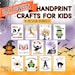 Halloween Handprint Crafts for Kids, Printable DIY Fingerprint Art ...