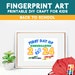 First Day of Kindergarten 2024 Printable Handprint Art Craft, Back to ...