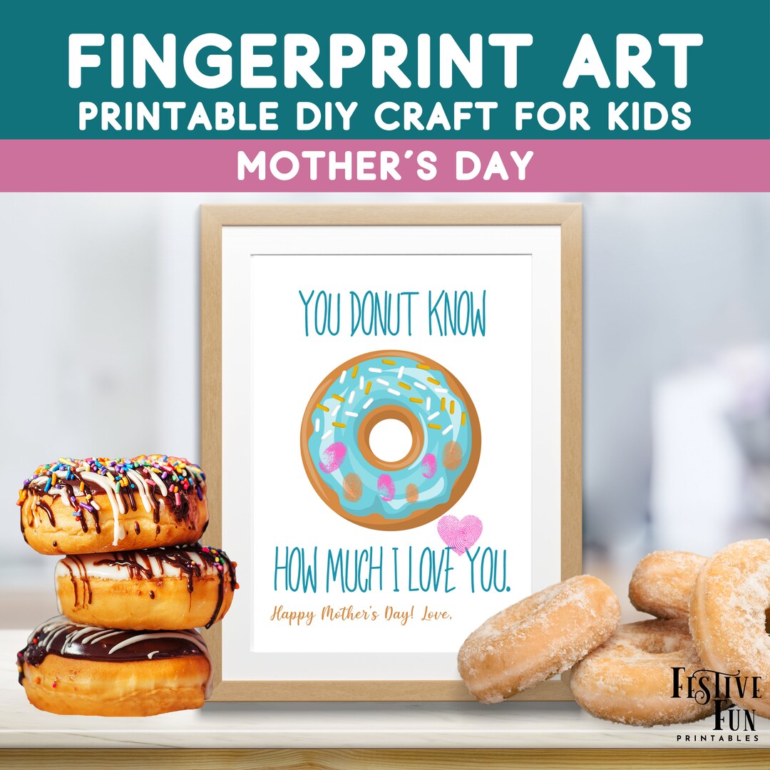 Cute Donut Mother's Day Handprint Crafts for Kids, Printable DIY ...