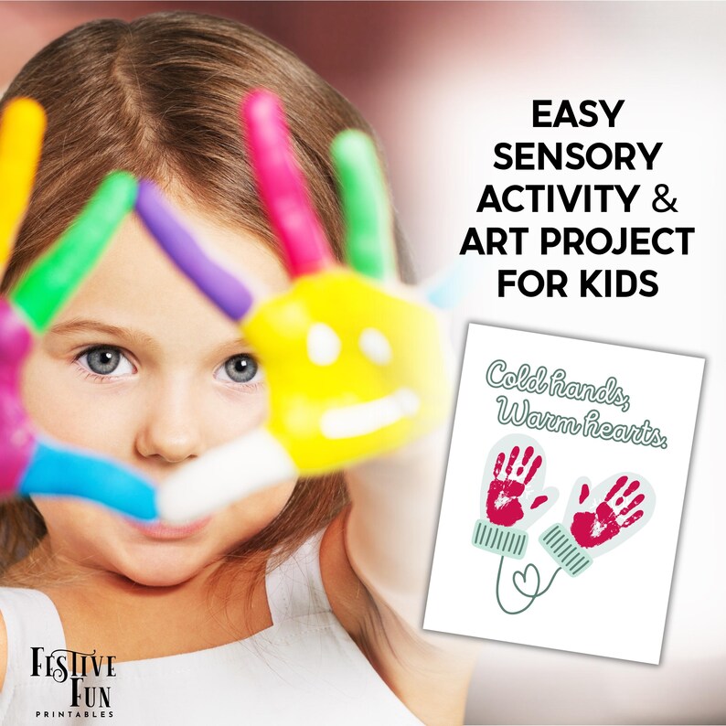 Cold Hands Warm Hearts Handprint Craft for Kids, Cute Printable Winter ...