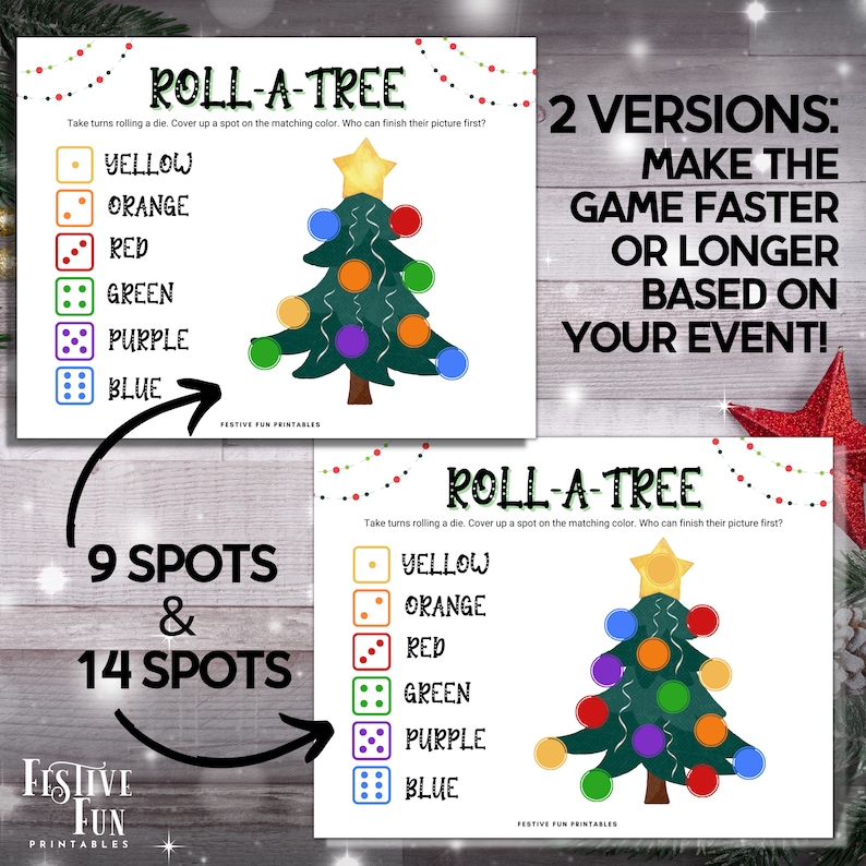 Roll-a-tree Christmas Party Game, Easy Roll the Dice Candy Game for ...