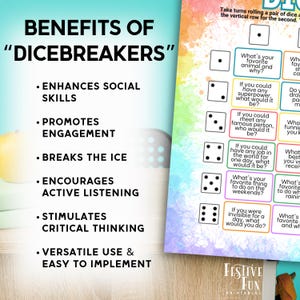 Fun Dice Icebreakers Back to School Activity, Roll the Dice ...