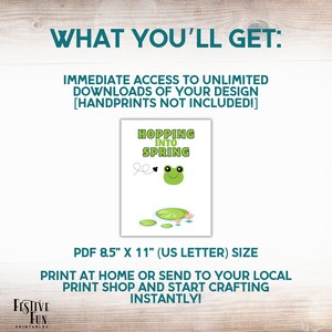 Hoping Into Spring Frog Handprint Crafts for Kids, Printable DIY ...