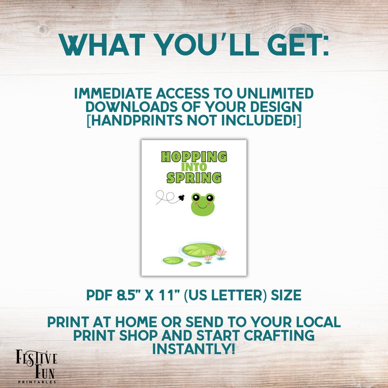 Hoping Into Spring Frog Handprint Crafts for Kids, Printable DIY ...