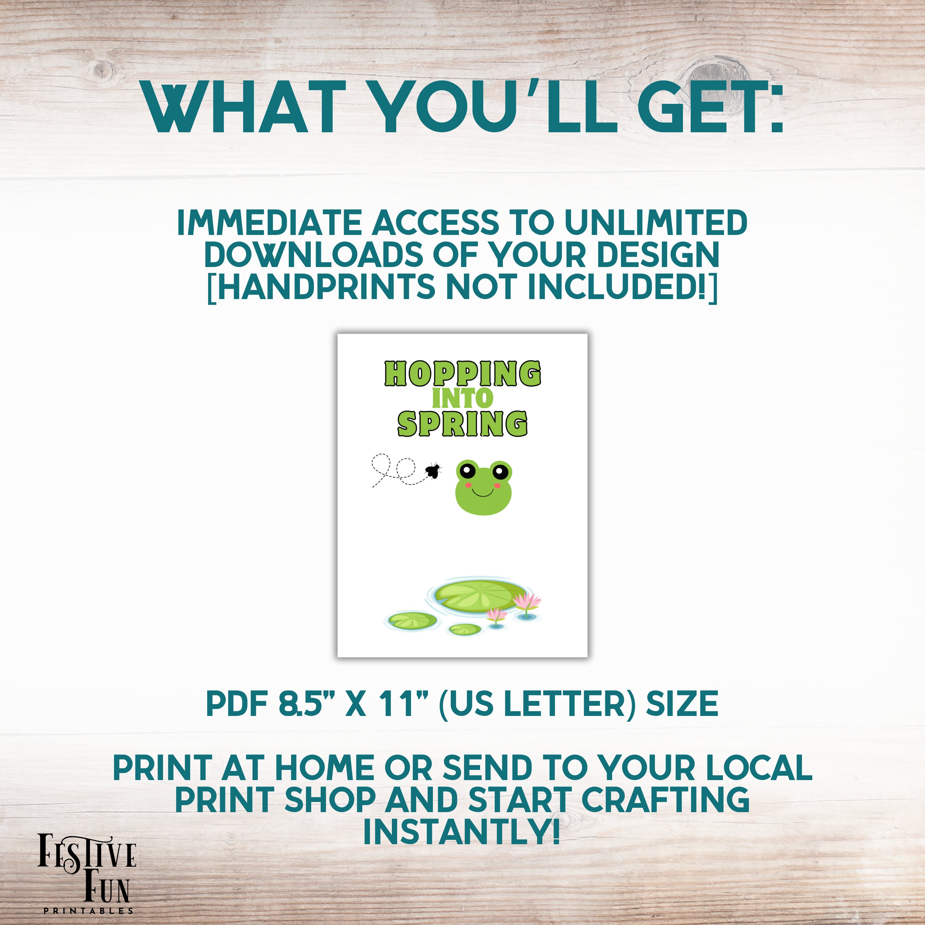 Hoping Into Spring Frog Handprint Crafts for Kids, Printable DIY ...