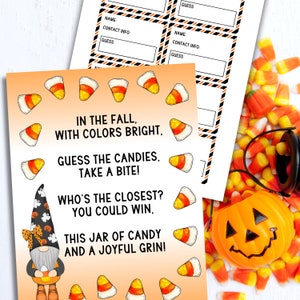 Guess How Many Candy Game Printable Bundle, Rhyming Poem Rules Sign and ...