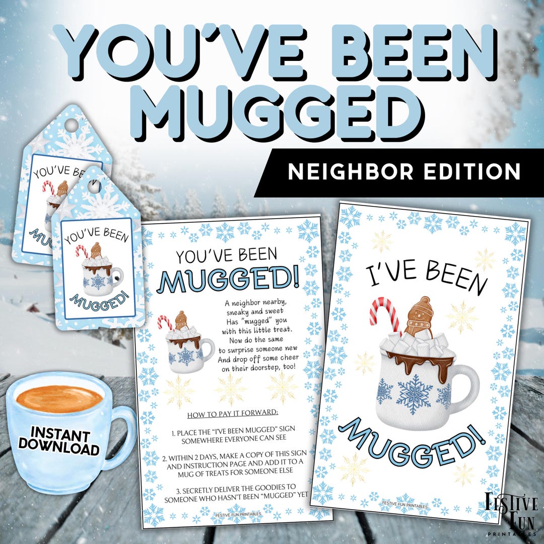 You've Been Mugged Printable Bundle, Secret Santa Neighborhood Gift ...