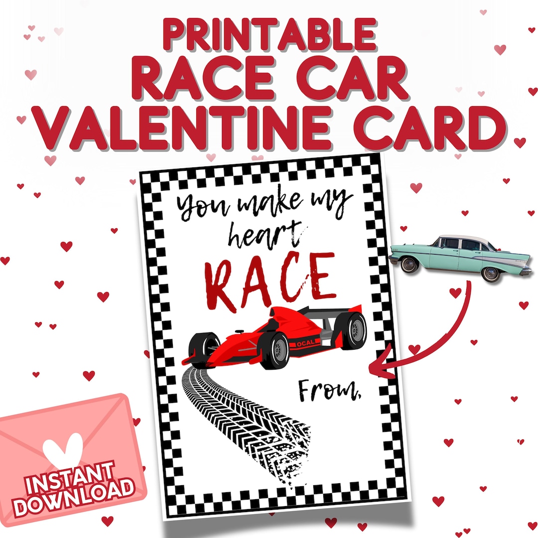 Car Valentine's Day Printable Cards, Preschool Daycare Berry Happy ...