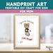 Beary Best Mom Handprint Crafts for Kids, Cute Teddy Bear Printable DIY ...