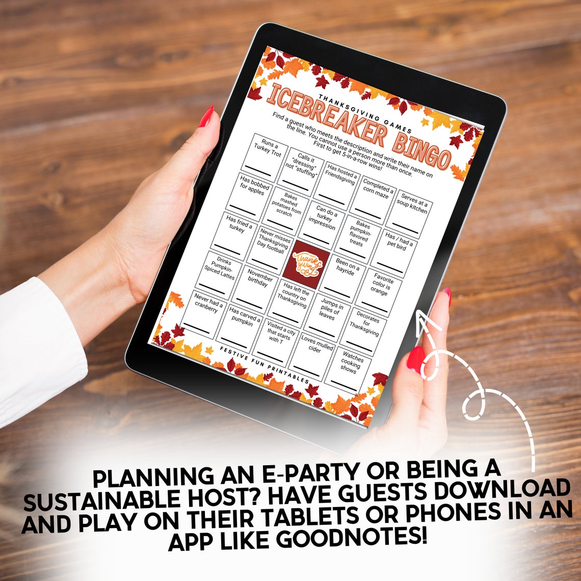 Friendsgiving Icebreaker Bingo Printable Game Card, Thanksgiving Mix ...