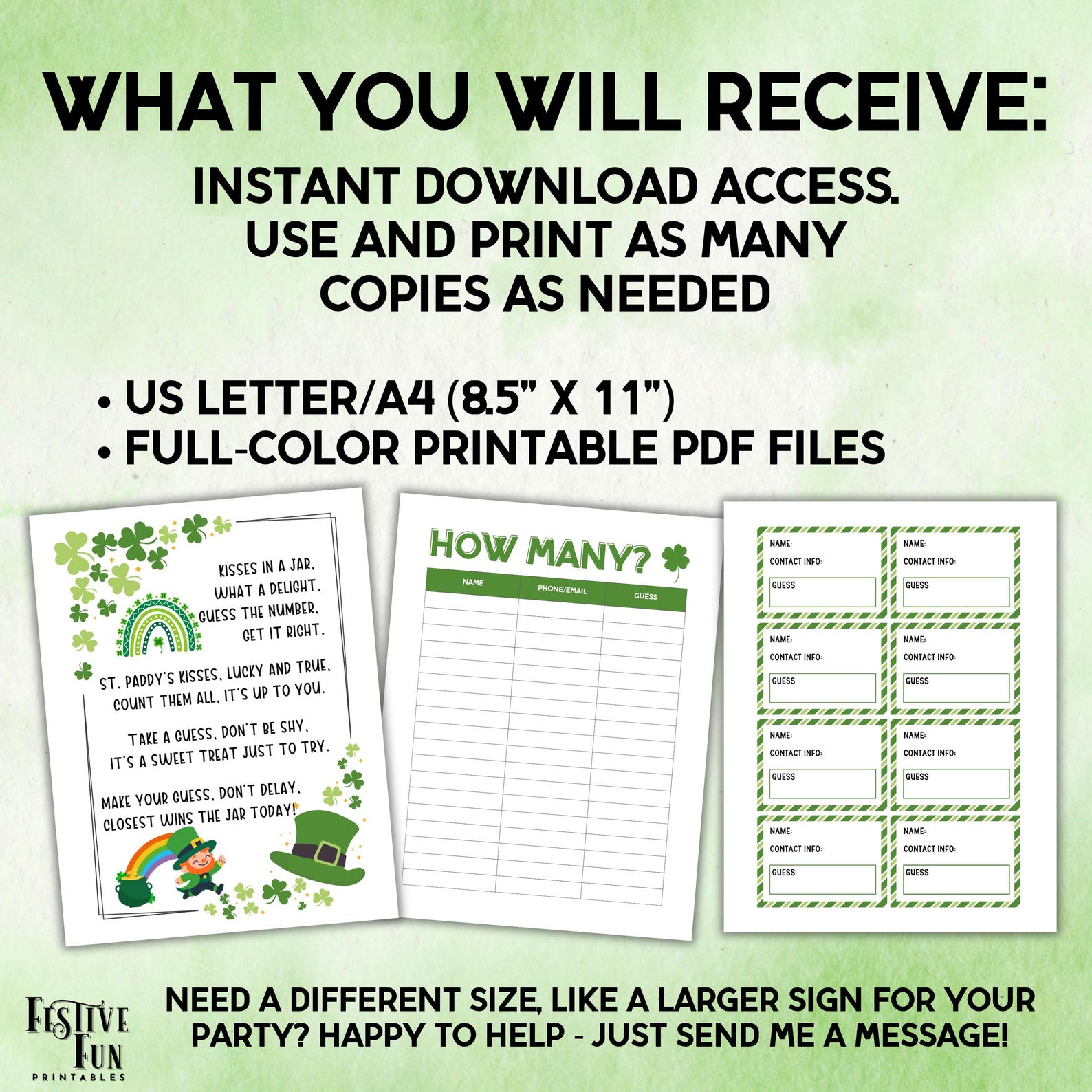 St Patricks Day Guess How Many Game Bundle, Fun School Party Idea ...