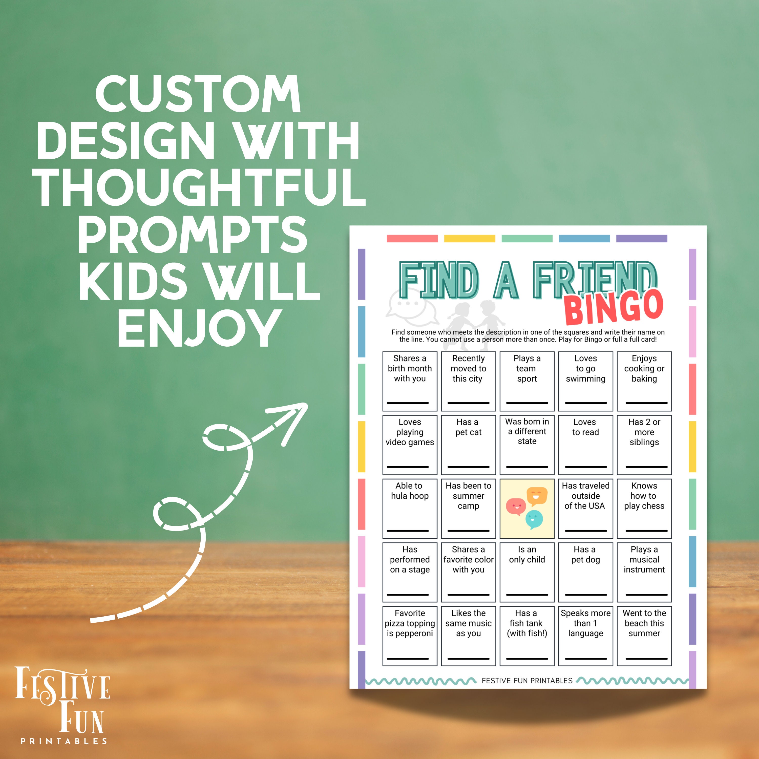 Children's Find a Person Who Icebreaker Bingo Game, Kids Social Human ...