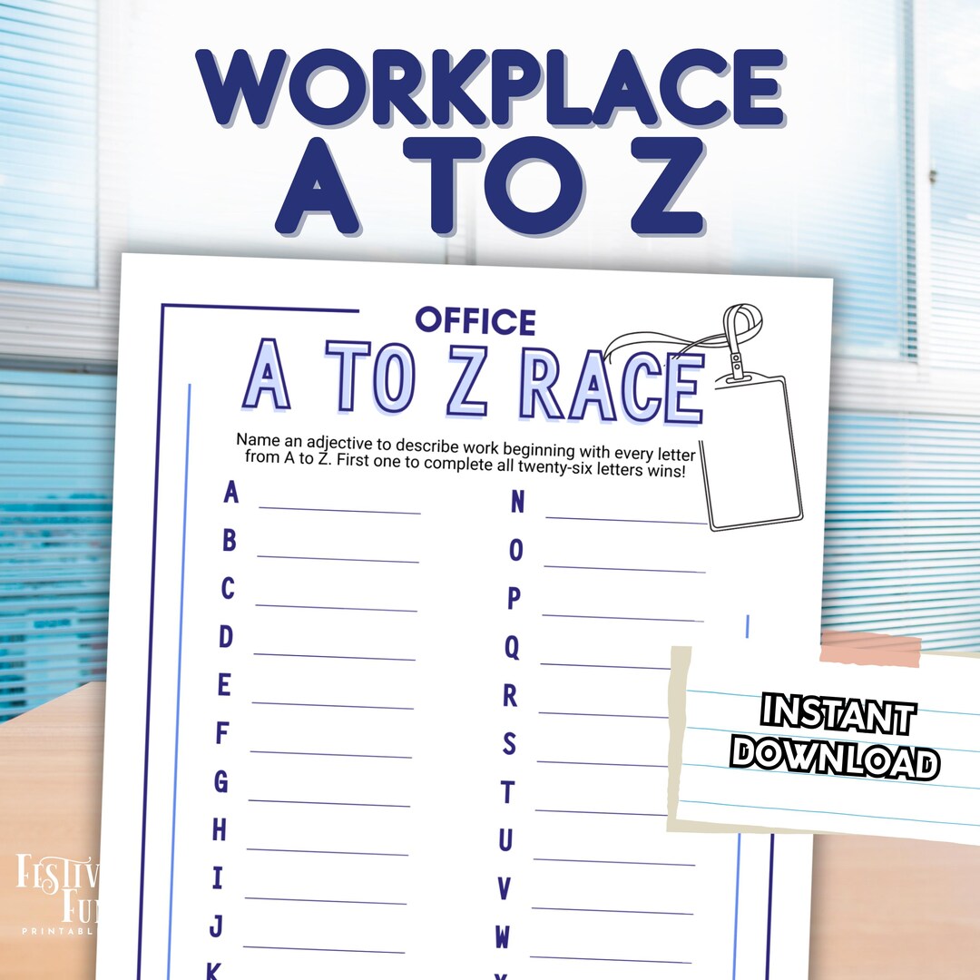 Office A to Z Race, Workplace Icebreaker or Team Building Game for ...
