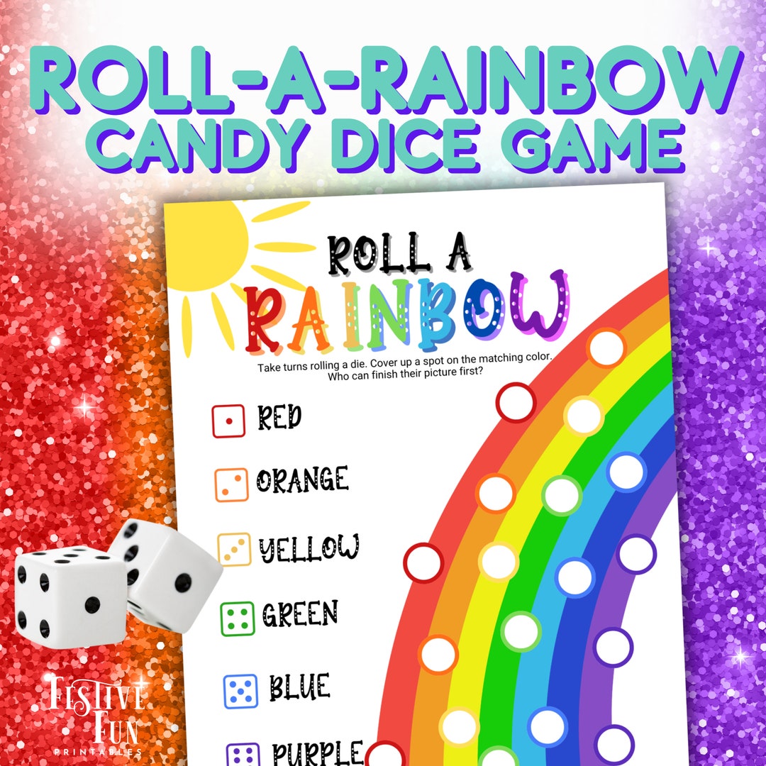 Roll-a-rainbow Candy Dice Game, Fun Activity to Learn Colors, Class ...