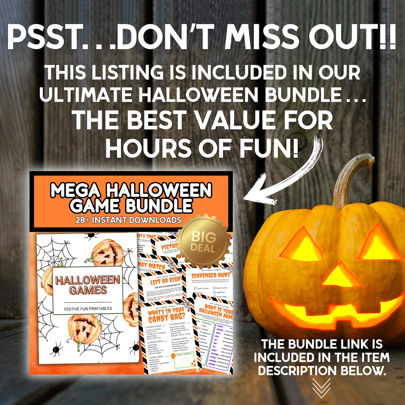 Halloween Scavenger Hunt Game, Printable Halloween Fall Festival ...