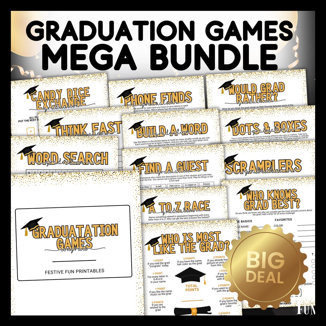 Graduation Game Mega Bundle Printable Games, Graduation Activity Set ...