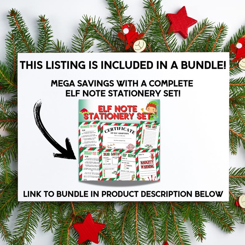 Hello and Goodbye Christmas Elf Letter Set, Cute Rhyming Poem Notes for ...