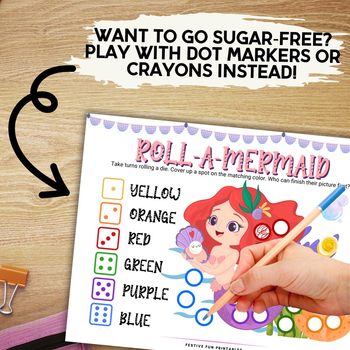 Roll-a-mermaid Candy Dice Game, Under the Sea Birthday Theme Candy ...