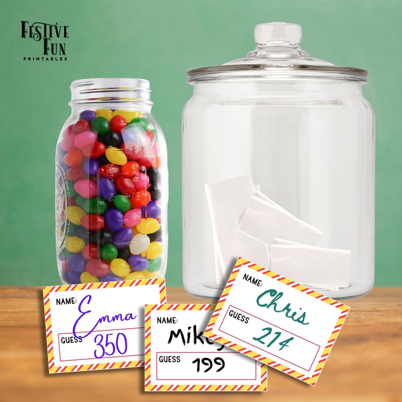 Guess How Many Jelly Beans Candy Guessing Game Set, Fun Back to School ...
