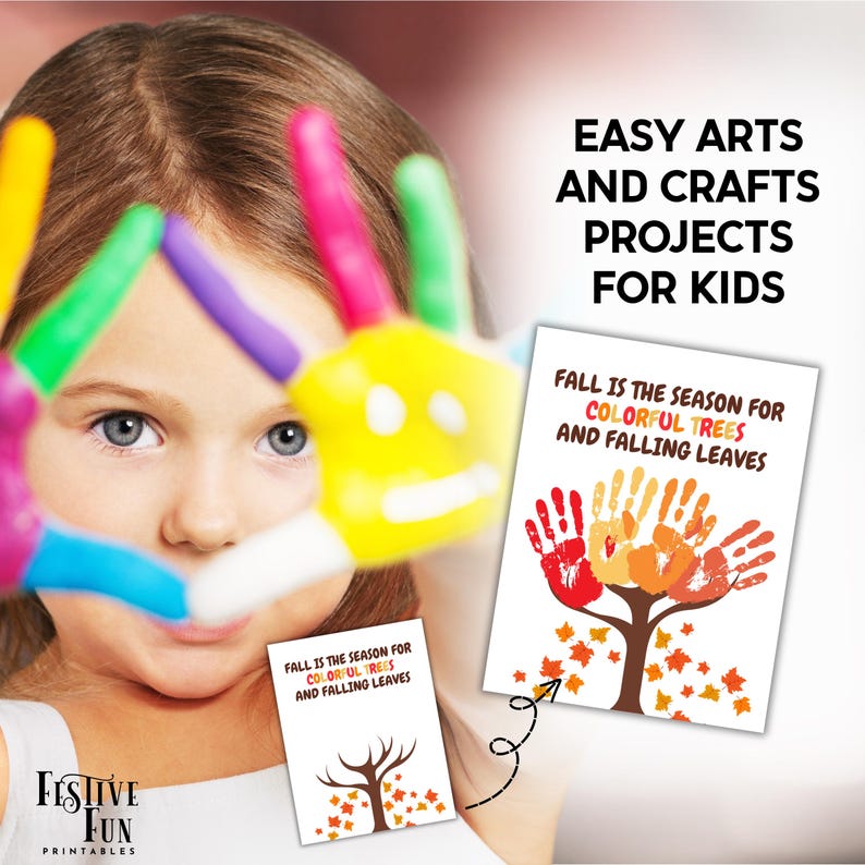 Fall Colorful Trees Poem Handprint Art for Kids, Autumn Printable DIY ...