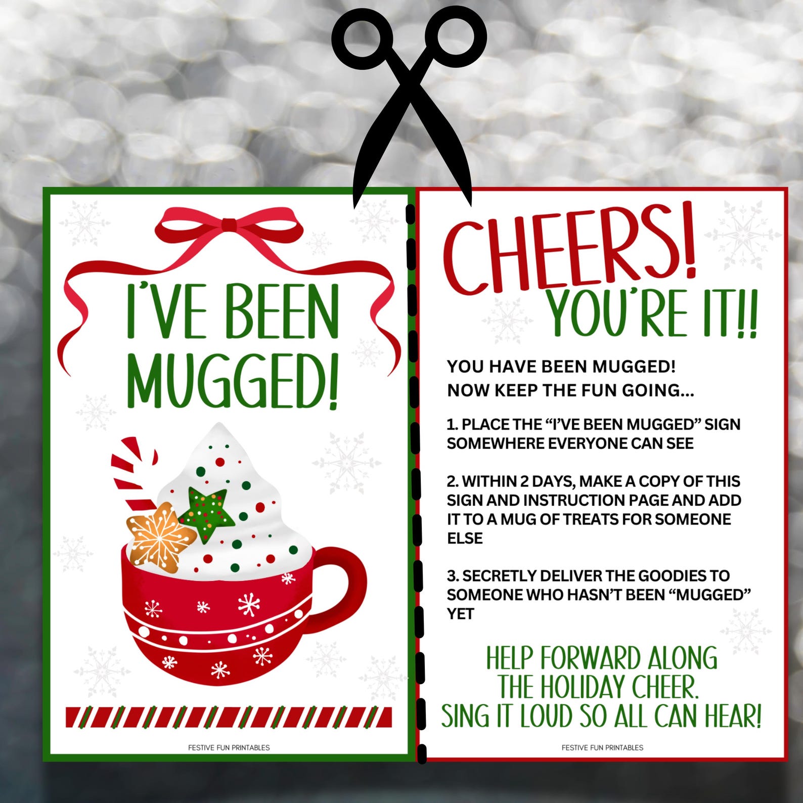 You've Been Mugged Modern Hug in a Mug Printable Game, Secret Santa ...