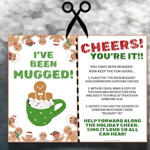 Gingerbread You've Been Mugged Printable Kit, DIY Coworker Gift Basket ...