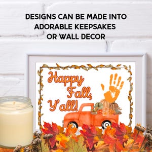 Fall Handprint Craft Bundle for Kids, 16 Printable Fingerprint Art ...