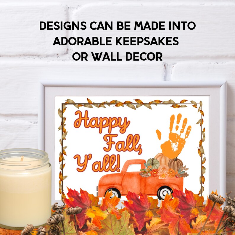 Fall Handprint Craft Bundle for Kids, 16 Printable Fingerprint Art ...
