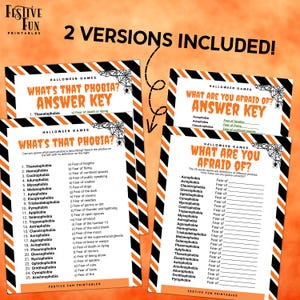 Guess the Phobia Halloween Trivia Game, What Are You Afraid of Fear ...