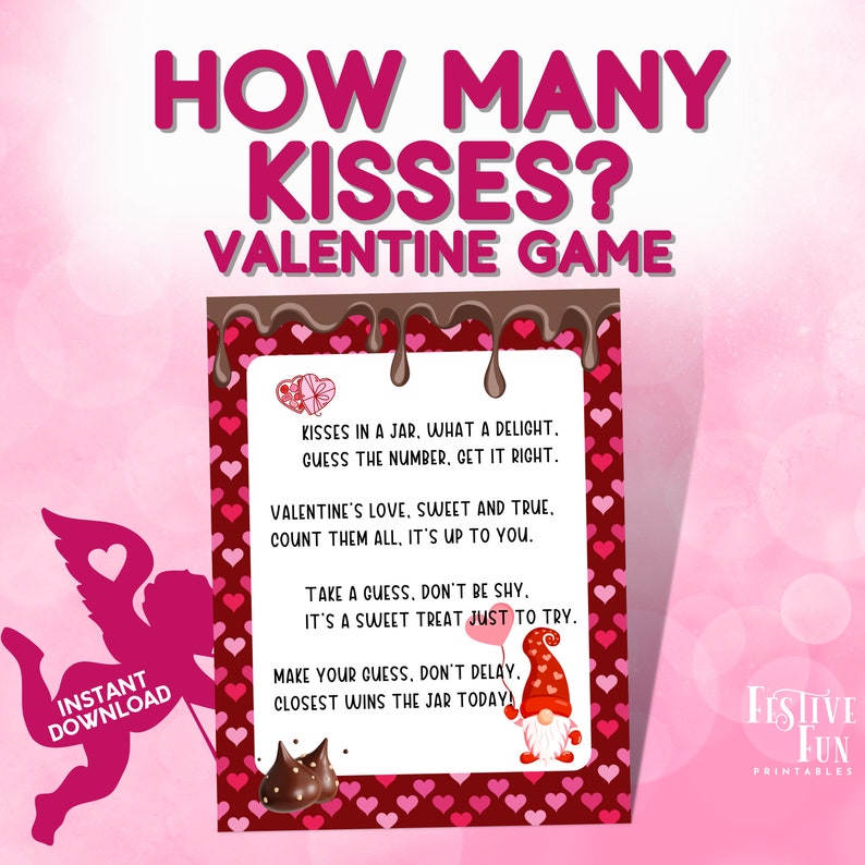 How Many Kisses Game, Guess How Many Chocolates in Jar, Classroom ...
