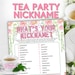 Tea Party Nickname Game, Printable Name Generator Activity for Funny ...