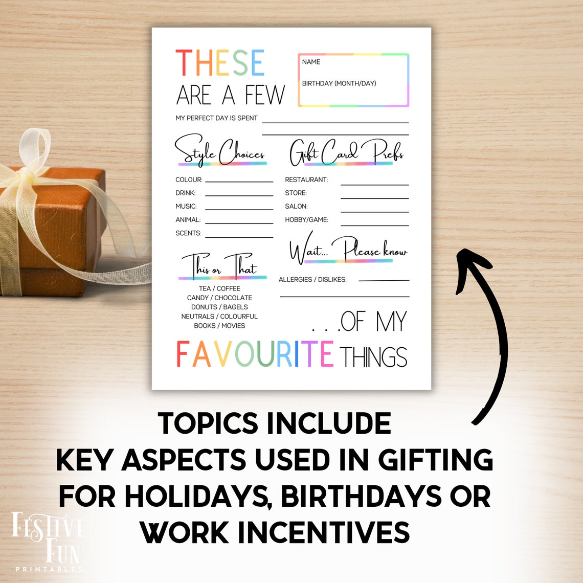 Teacher Favorite Things Questionnaire, Student Back to School Get to ...