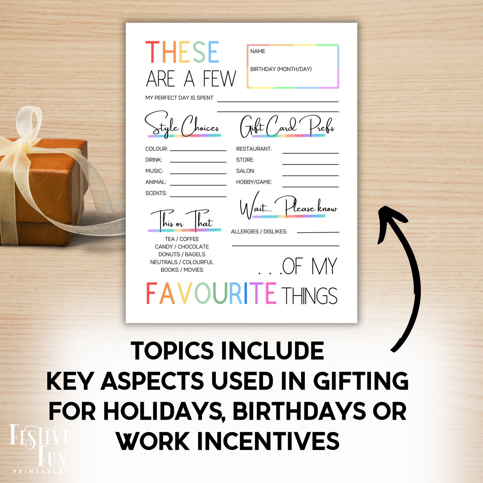 Teacher Favorite Things Questionnaire, Student Back to School Get to ...