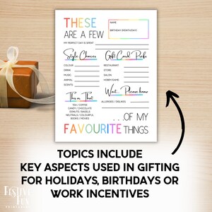 Teacher Favorite Things Questionnaire, Student Back to School Get to ...