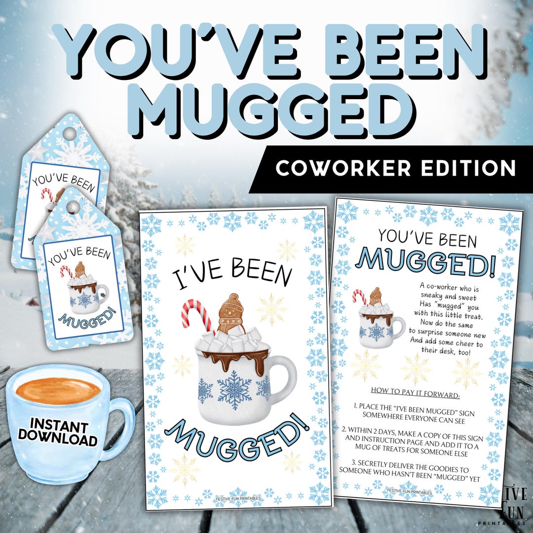 You've Been Mugged Coworker Gift Exchange, Secret Santa Surprise Office ...