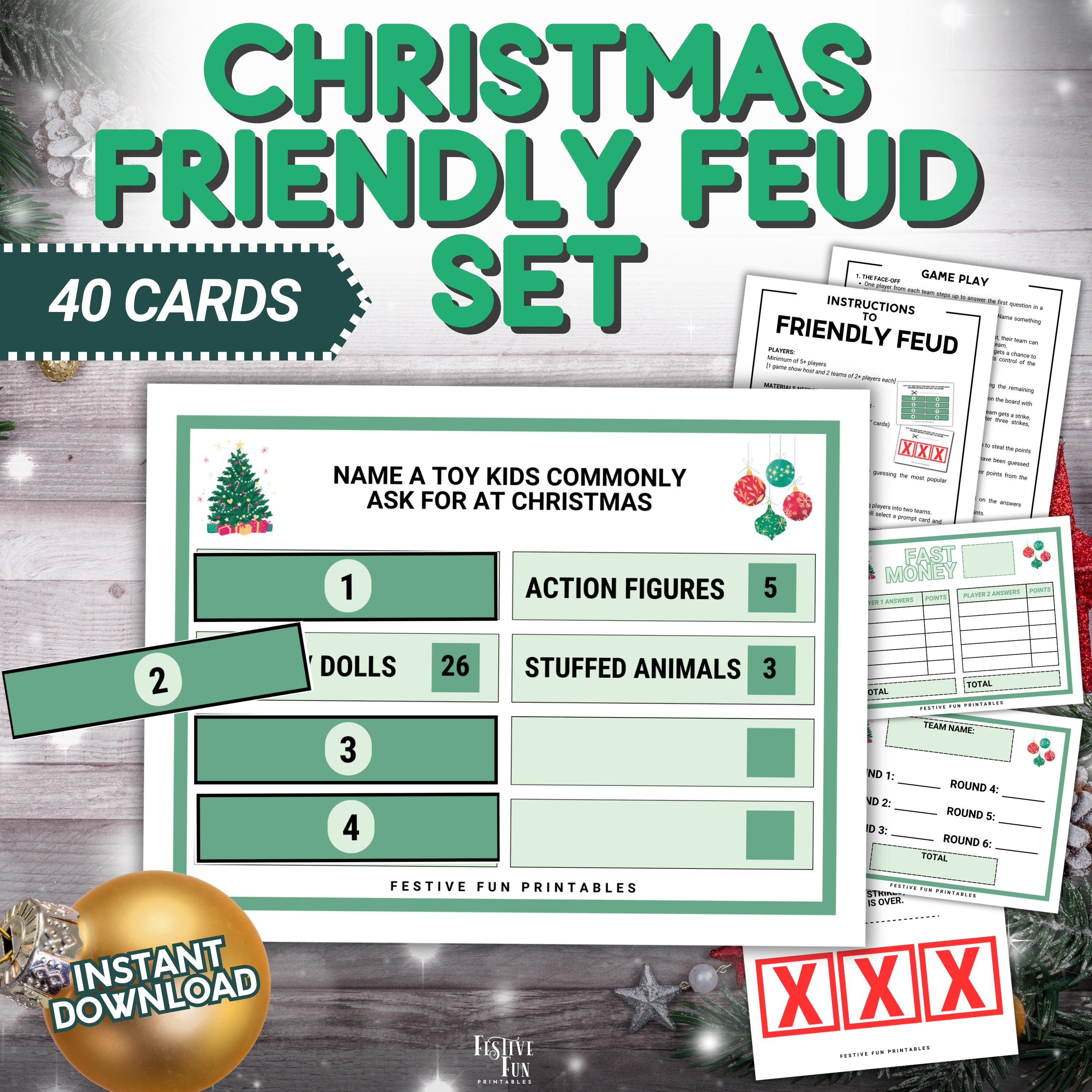 Christmas Friendly Feud Bundle, Printable Family Game Night Feud ...