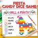 Fiesta Roll A Piñata Printable Game, Easy Piñata Theme Candy Dice Game ...
