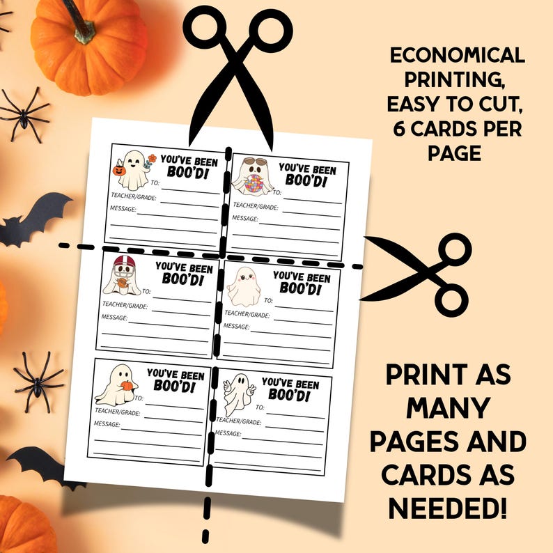 Boo Gram Treat Tags for School PTA or PTO Fundraiser, Printable Boo ...