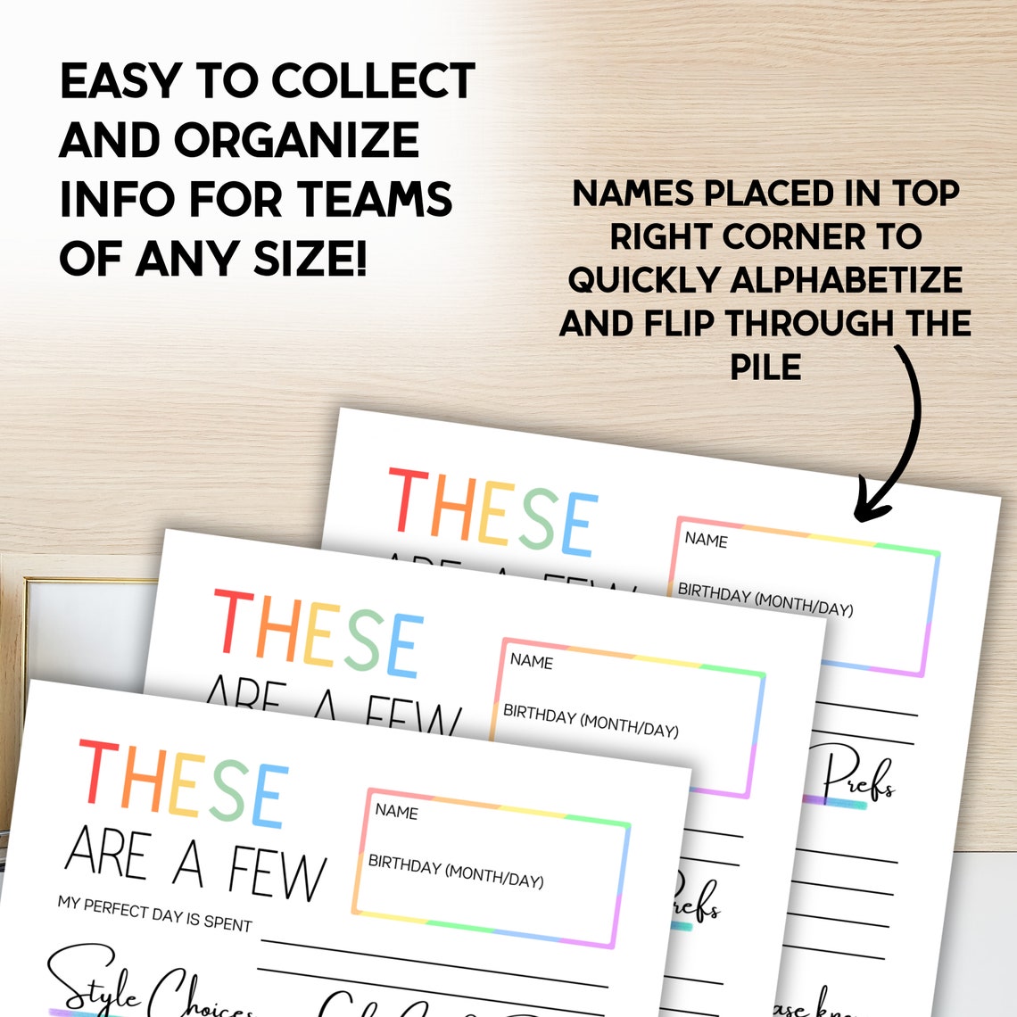 Teacher Favorite Things Questionnaire, Student Back to School Get to ...