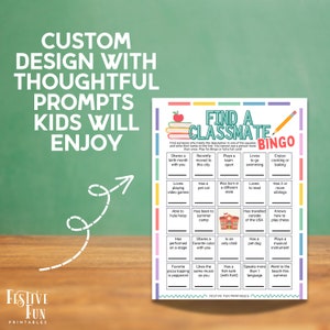 Back to School Classmate Bingo Game, First Day of School Icebreaker ...
