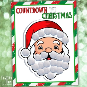 Santa Advent Calendar, Printable Countdown to Christmas Activity for ...