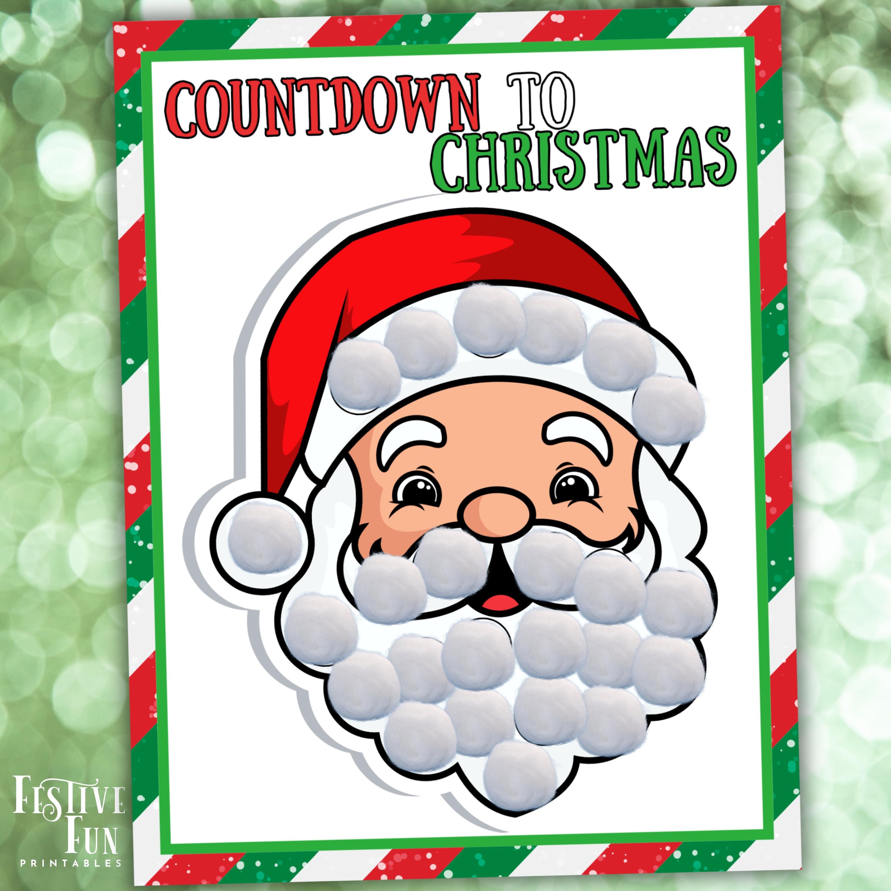 Santa Advent Calendar, Printable Countdown to Christmas Activity for ...