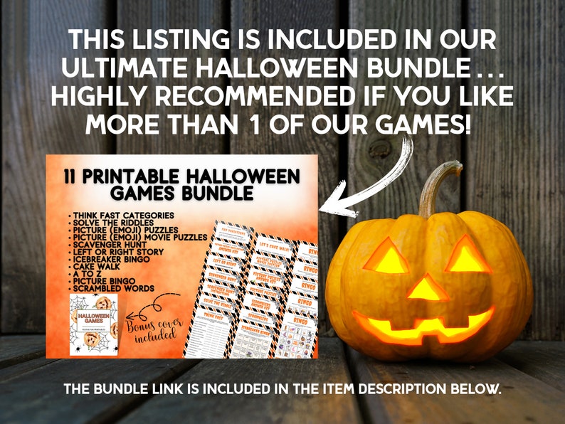 Halloween A to Z Race Game,think Fast Party Activity for Kids Teens or ...