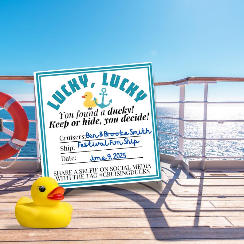 Cruise Duck Tags, Printable Cruise Ship Rubber Duck Hiding Game ...