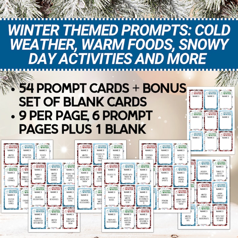 Winter 5 Second Game Printable, Non-holiday, Non-denominational Five ...