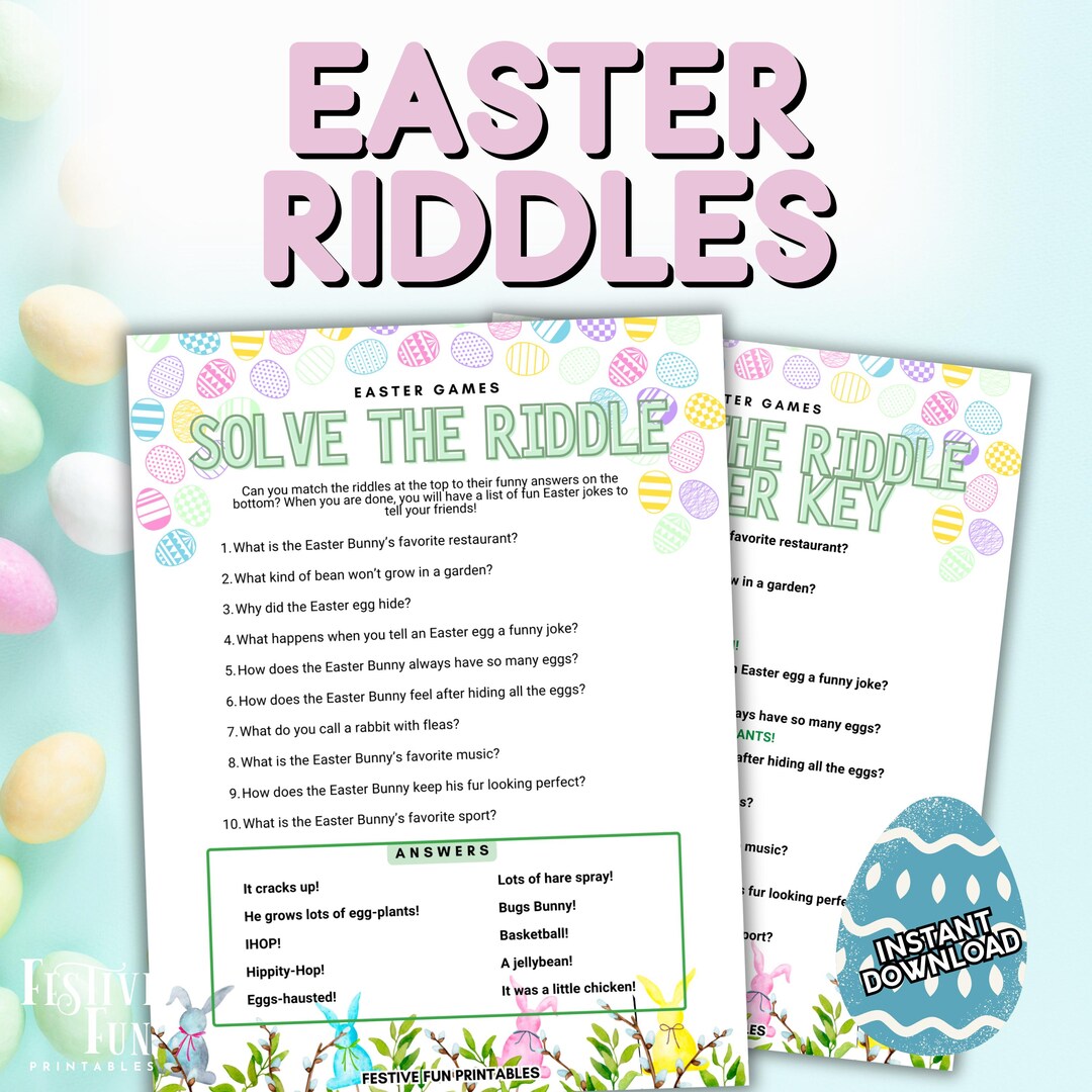 Easter Riddles, Printable Easter Basket Jokes for Kids, Fun and Easy ...