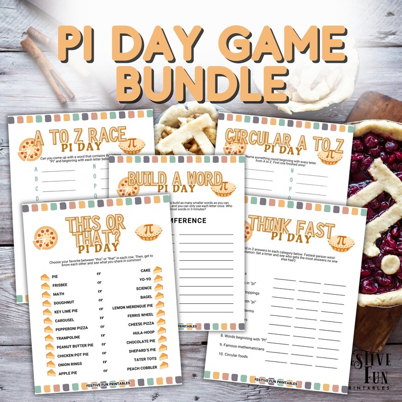 Pi Day Game Bundle, Fun March 14 Math and Pie-themed Activities ...