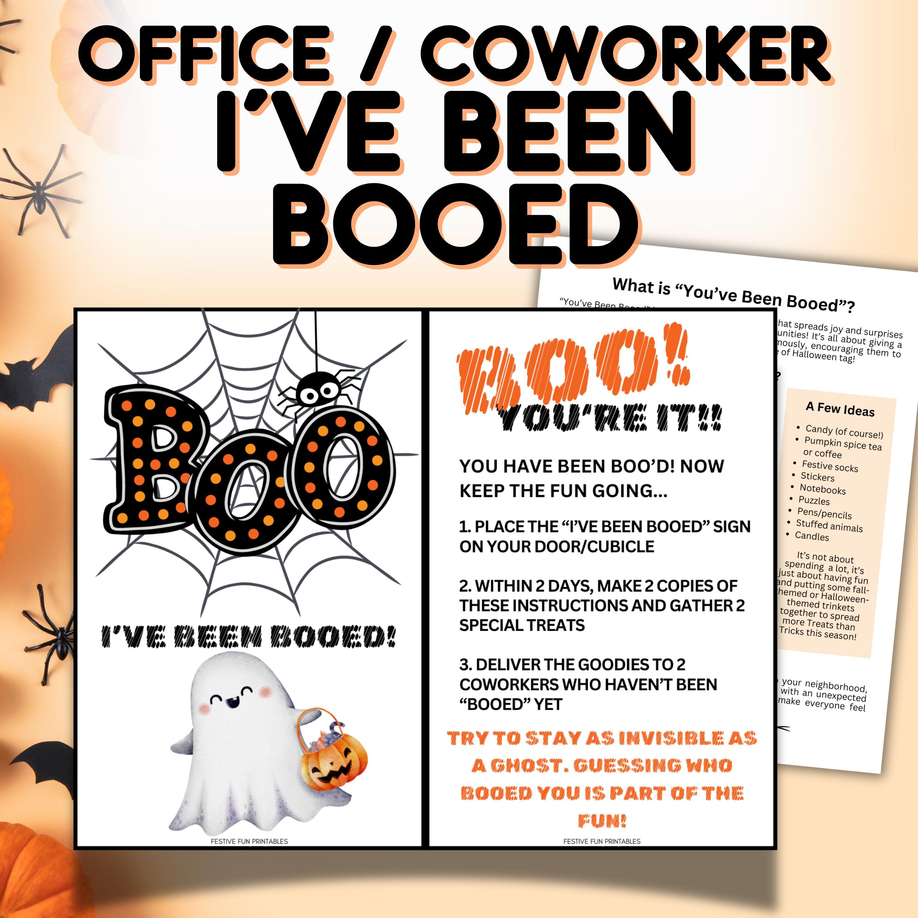 You've Been Booed Office Printable Boo Basket Game, Surprise Coworker Halloween Gifts With Sign ...